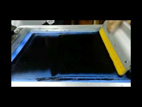 screen printing by hand, paste polymer binder - YouTube