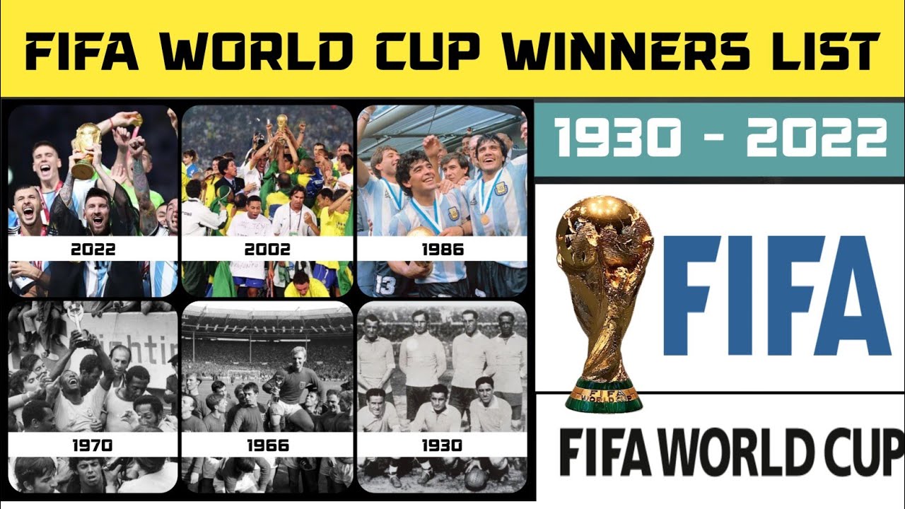 FIFA World Cup Winners list . 1930 - 2022 - YouTube