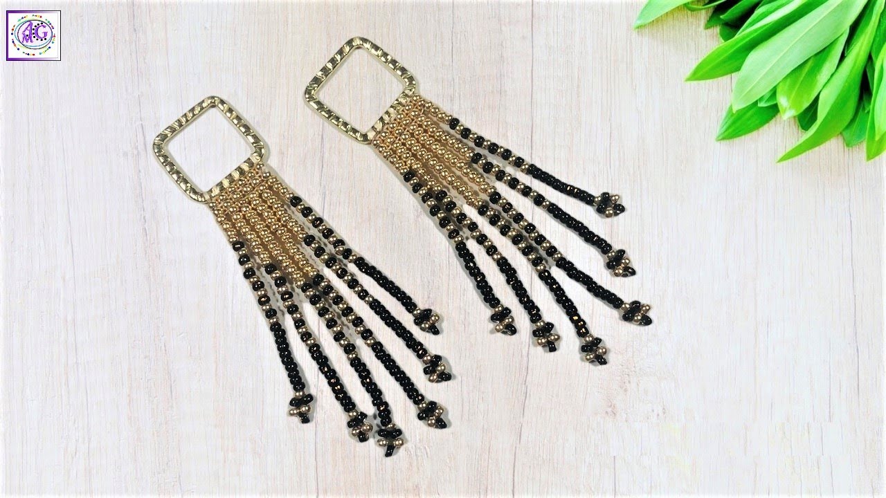 Very Simple Beaded Fringe - Beginner Beading Tutorial - Jewelry Making ...