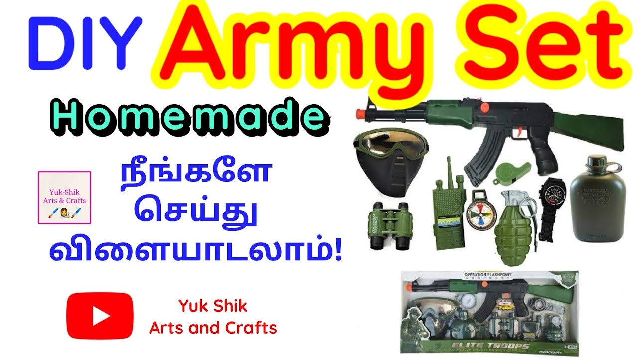 diy army set/how to make army set at home@yukshikartsandcrafts - YouTube