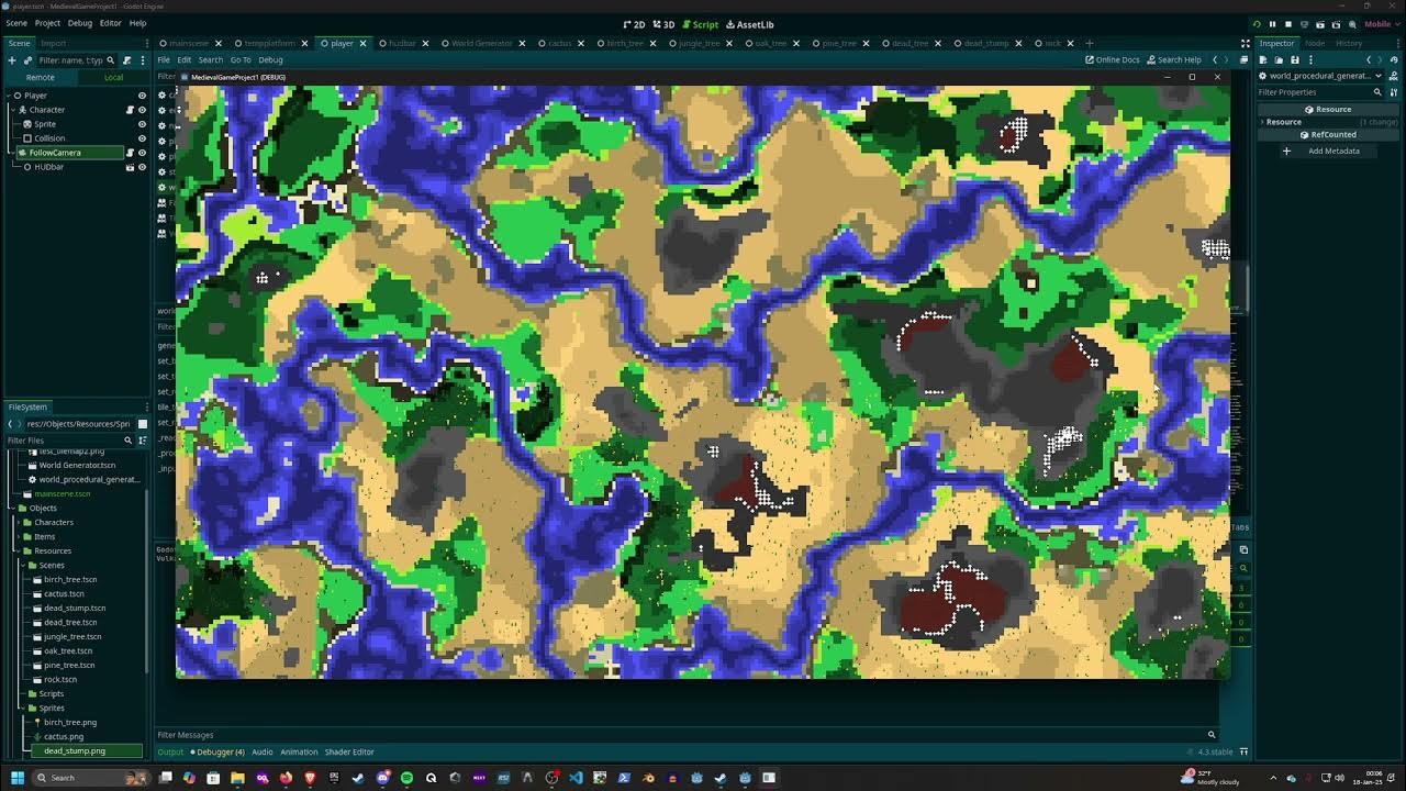 Godot 2D Procedural Generation v3 (World View) - YouTube