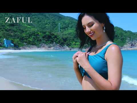 ZAFUL Women's High Waisted Bikini Scoop Neck Swimsuit Two Pieces Bathing Suit