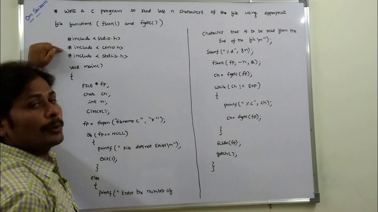 C PROGRAM TO READ LAST N CHARACTERS OF THE FILE USING FILE HANDLING ...