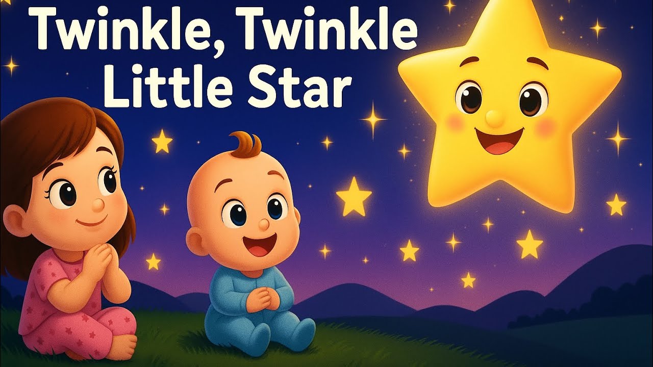 Twinkle Twinkle Little Star | Magical Night Sky Kids Song with Cute ...