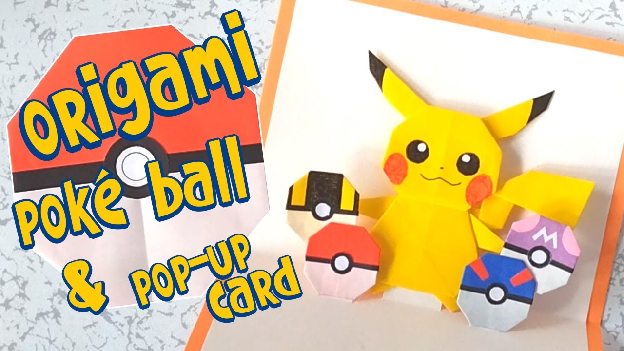 Pokémon | Origami | Poké Ball | Pop-up card - YouTube