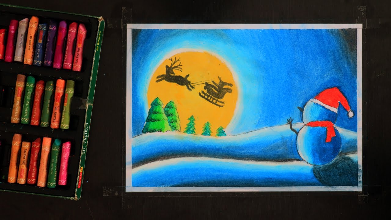 How to draw scenery santa | Christmas Drawing | merry Christmas | santa ...