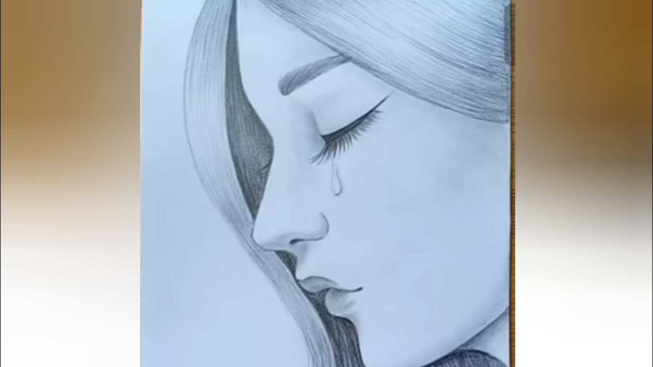 how to draw a girl with side pose/easy side face girl/sad girl/easy ...