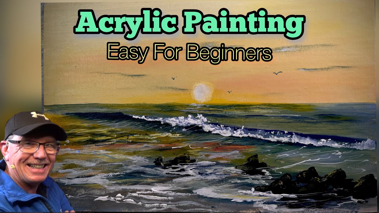 Beginners Easy seascape Painting -- Acrylics Made Easy! - YouTube
