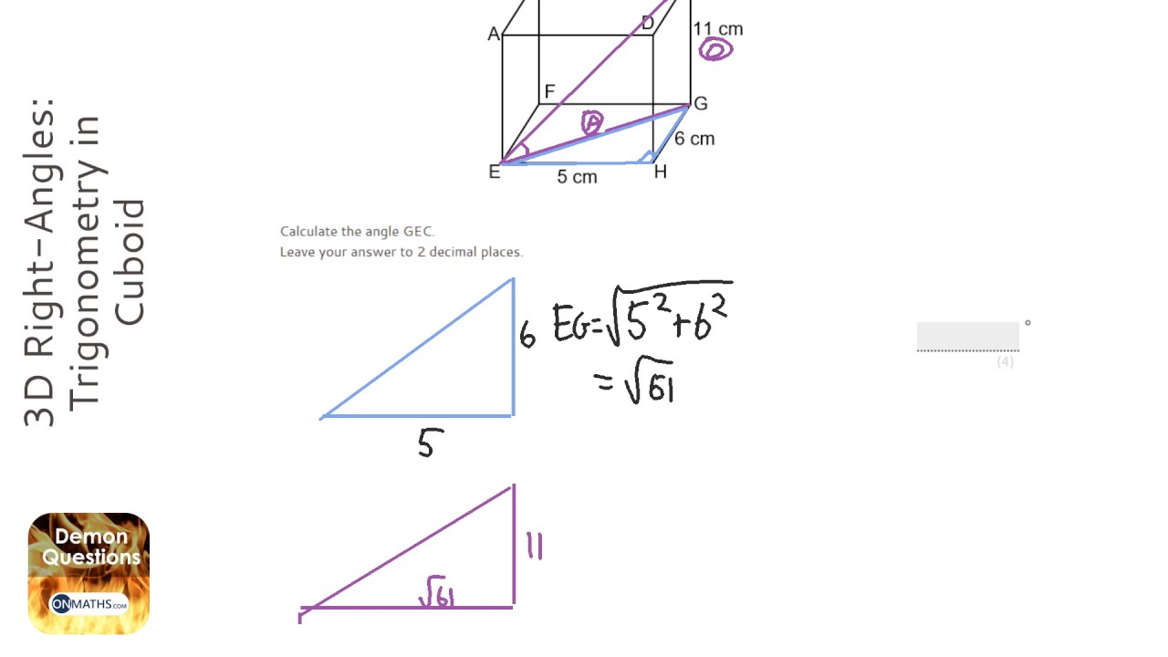 3D Right-Angles: Trigonometry in Cuboid (Grade 9) - OnMaths GCSE Maths ...