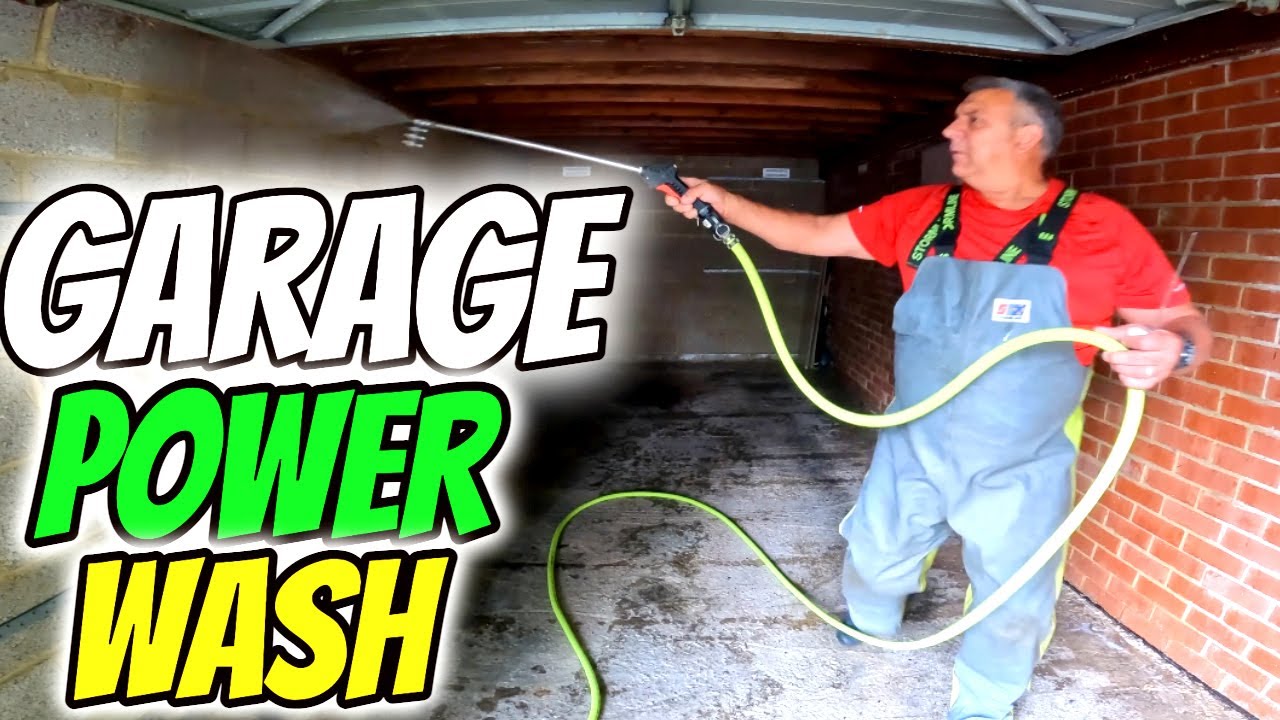 Garage cleaning / power washing rinse down - YouTube