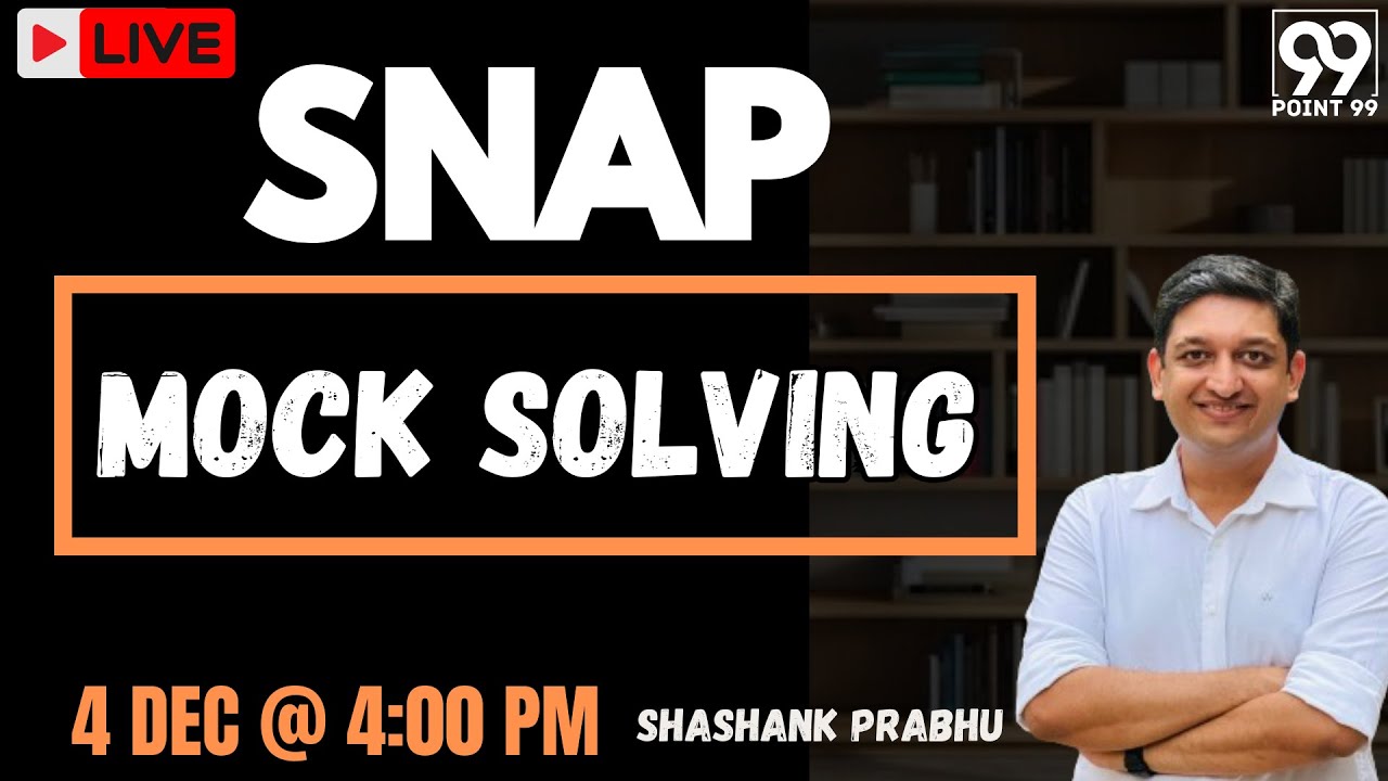 100 percentile in SNAP Live Mock Solving @CrackuInexam SNAP Mock Test ...