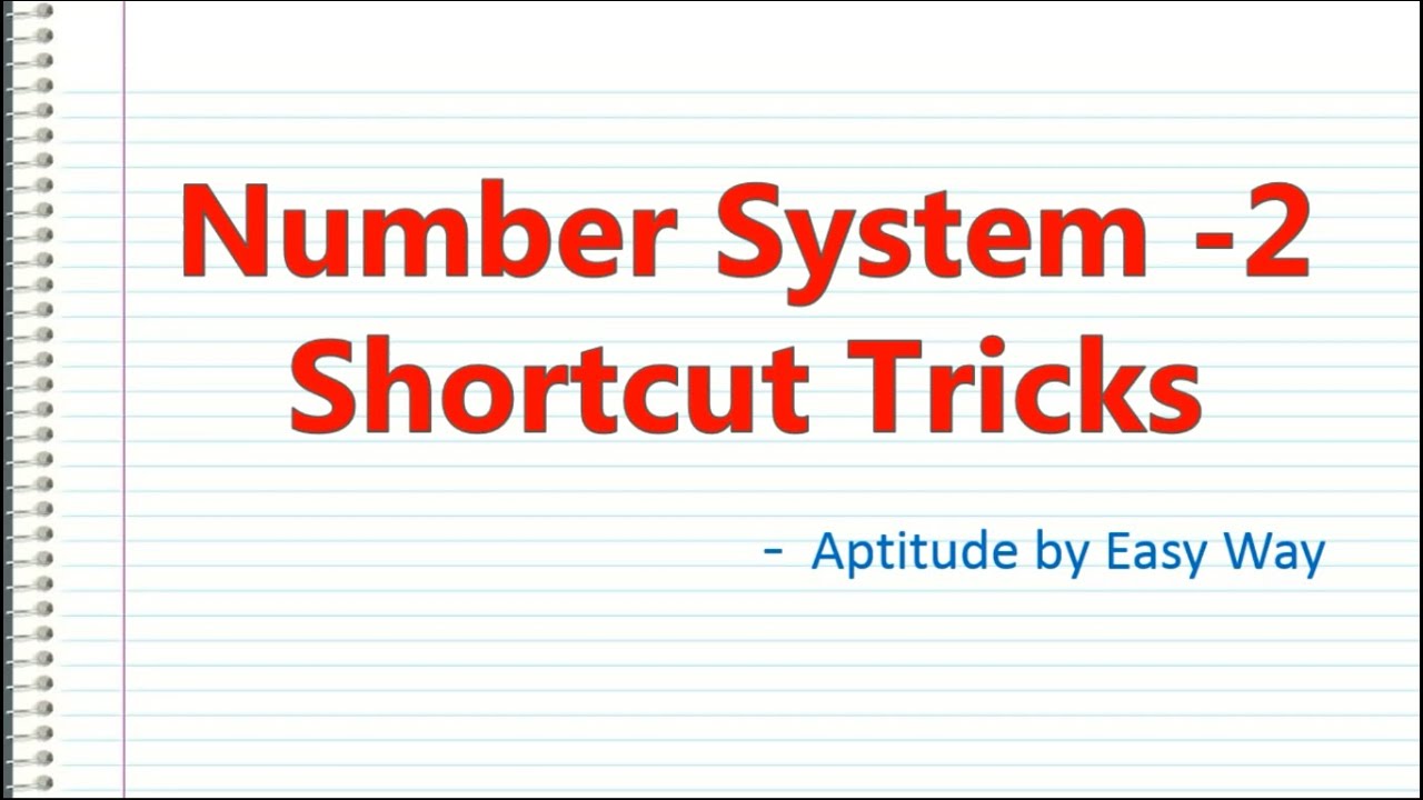 Number System MOST Important Shortcuts with Examples - YouTube