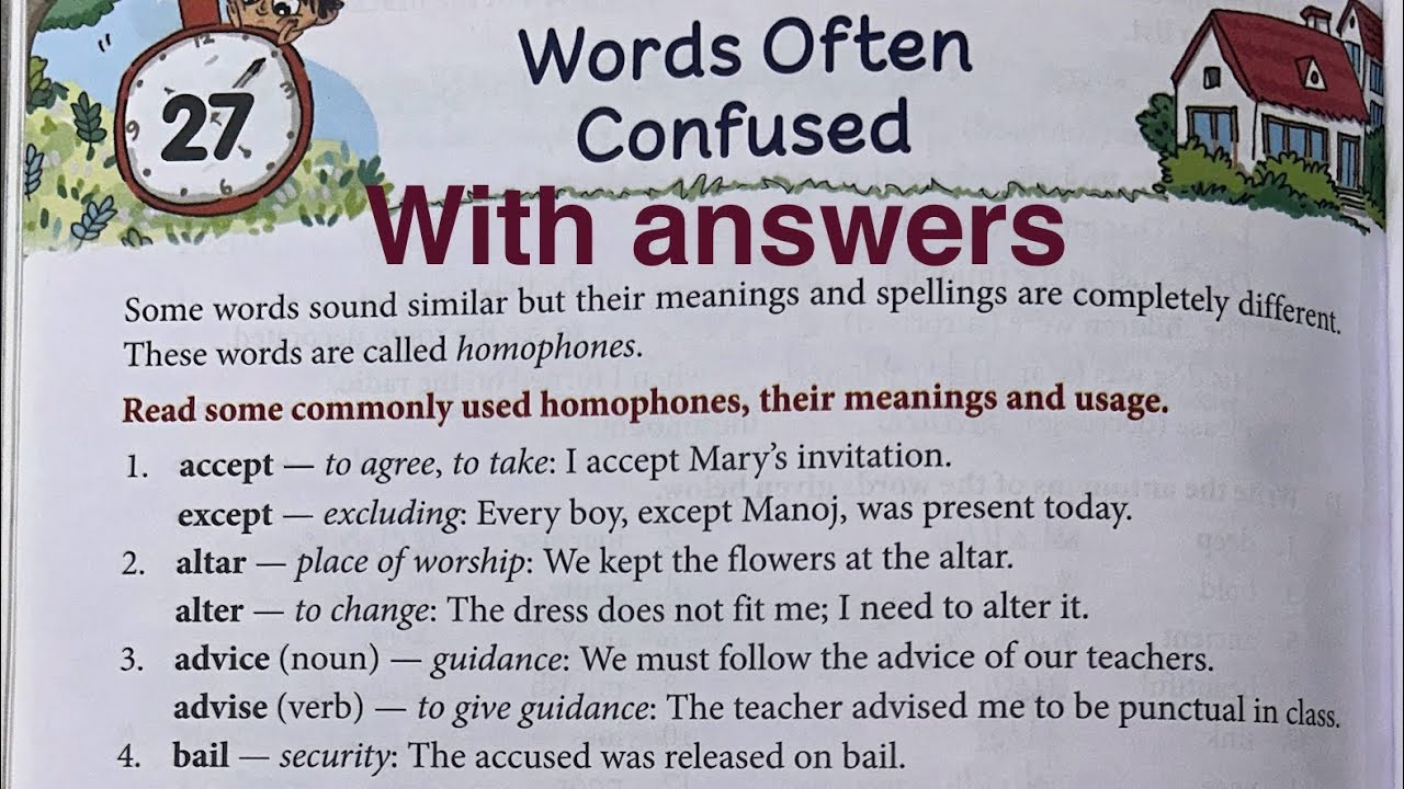 Words often confused # homophones #englishgrammar #class5 # ...