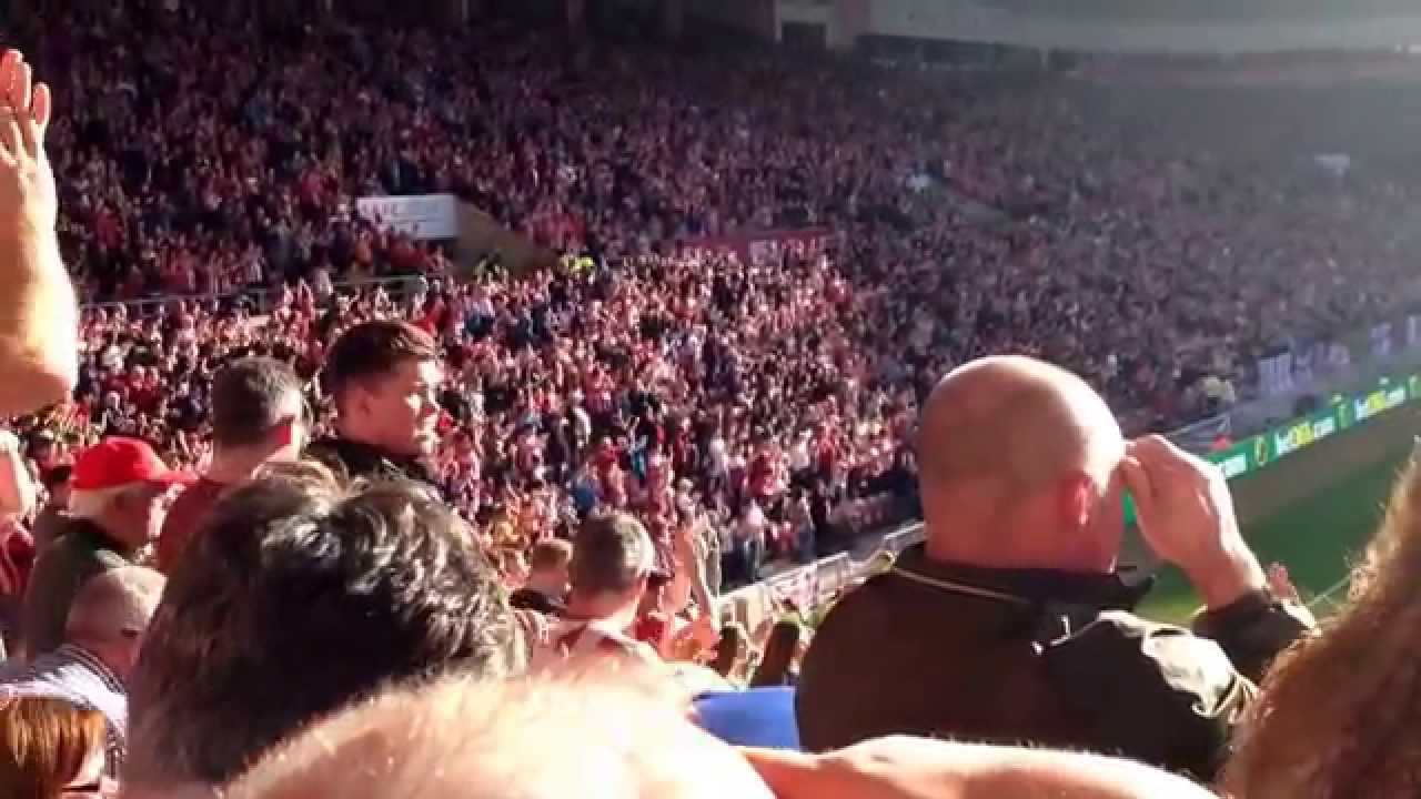SAFC v NUFC 5/4/2015 Defoe off, Johnson on. Crowd reaction - YouTube