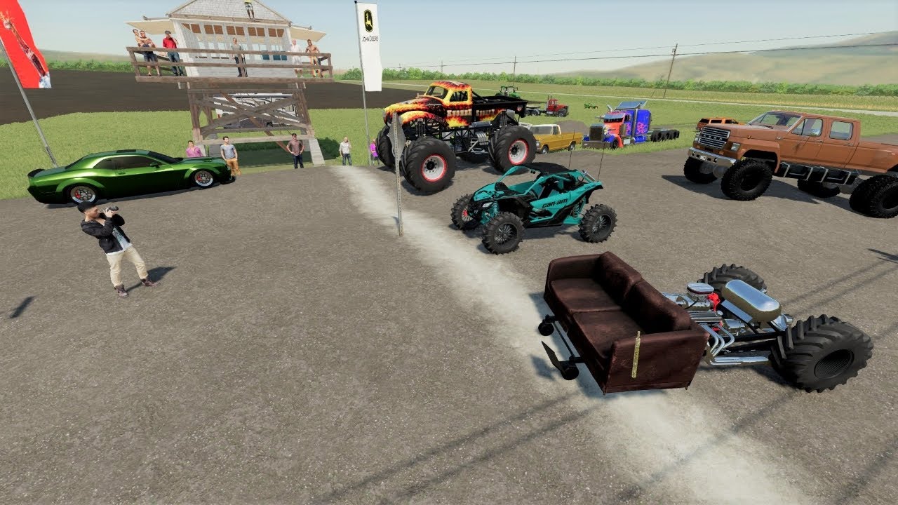 Racing Tractors and Race Cars against farmers | Farming Simulator 22 ...