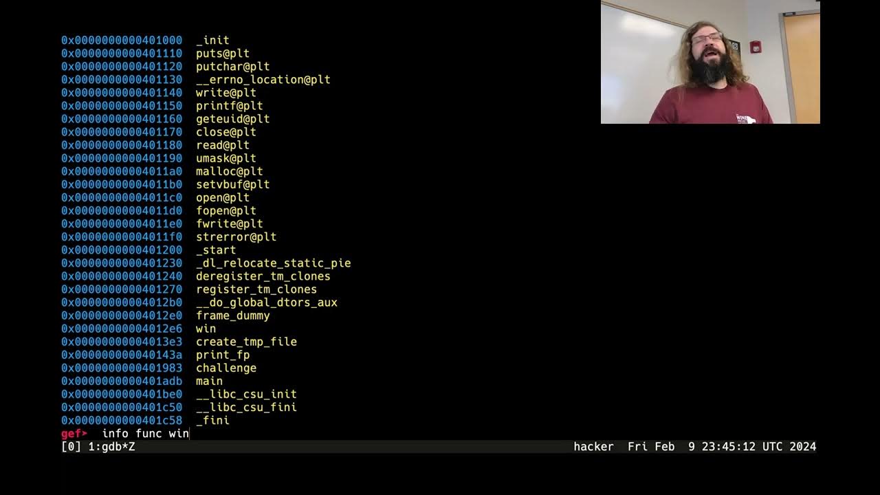 File Struct Exploits - CSE598 - Robert - 2024.02.09 - YouTube