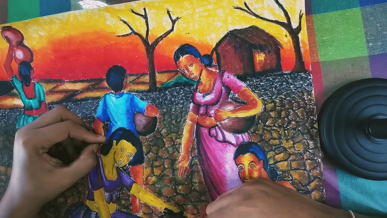 නියගය ආ දා / Pastel Drawing - YouTube