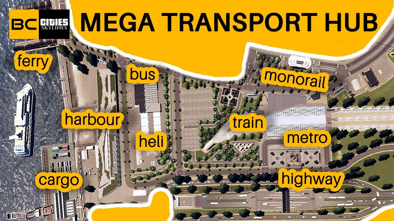 Huge Transit Hub for the New Tourism District | Cities Skylines ...