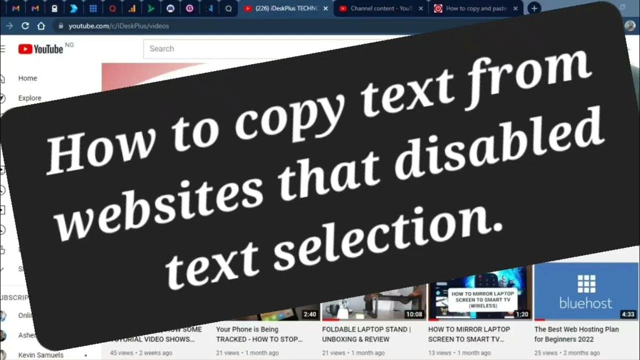 How to copy and paste text from websites that disabled it - YouTube
