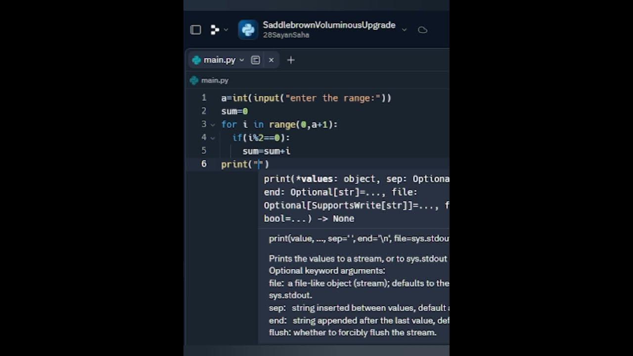 Using Python Sum Of The Even Number Programming Shorts Ytshorts Python Pythonprogramming
