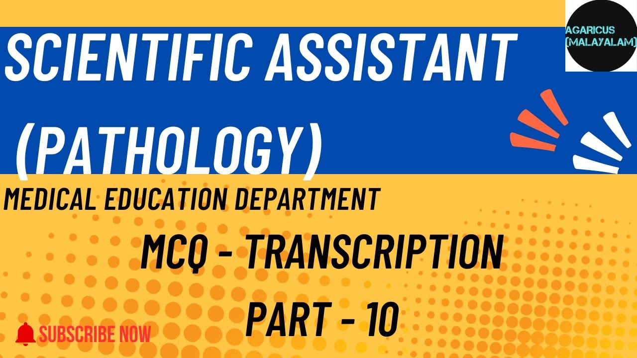SCIENTIFIC ASSISTANT (PATHOLOGY) | MEDICAL EDUCATION DEPARTMENT |KPSC ...