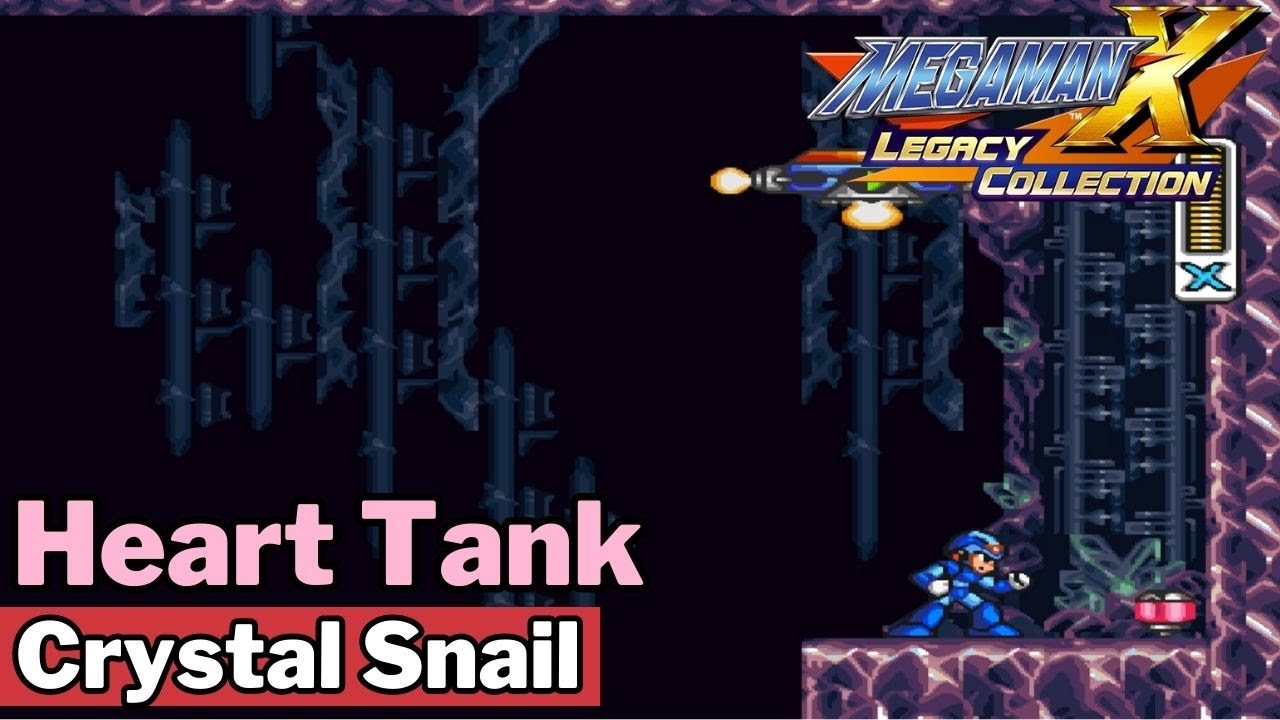 Megaman X2 - Crystal Snail Heart Tank Location - YouTube