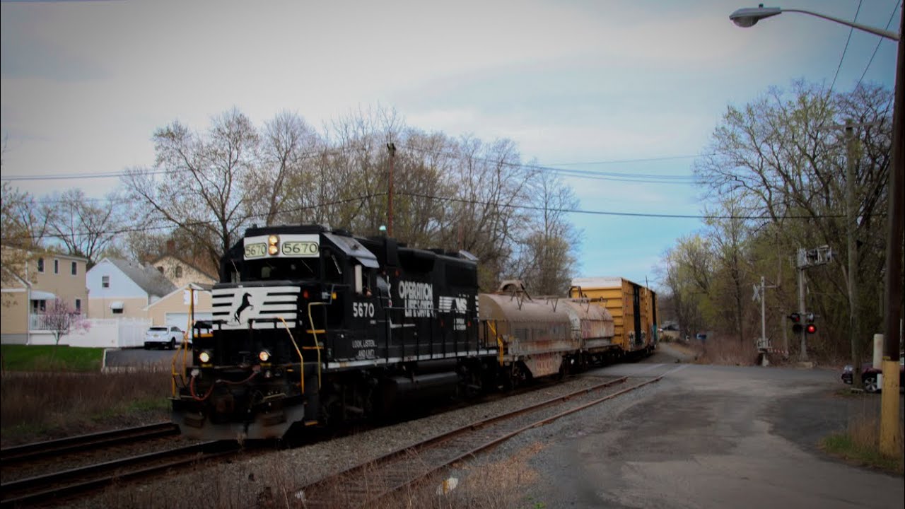 NS 5670 “Operation Lifesaver” GP38-2 leads CR MA01 through Piscataway with a very nice crew ...