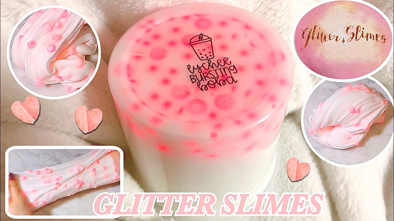【GLITTER SLIMES♡バチバチ音🎶Lychee Popping Boba 】100% honest slime review ...