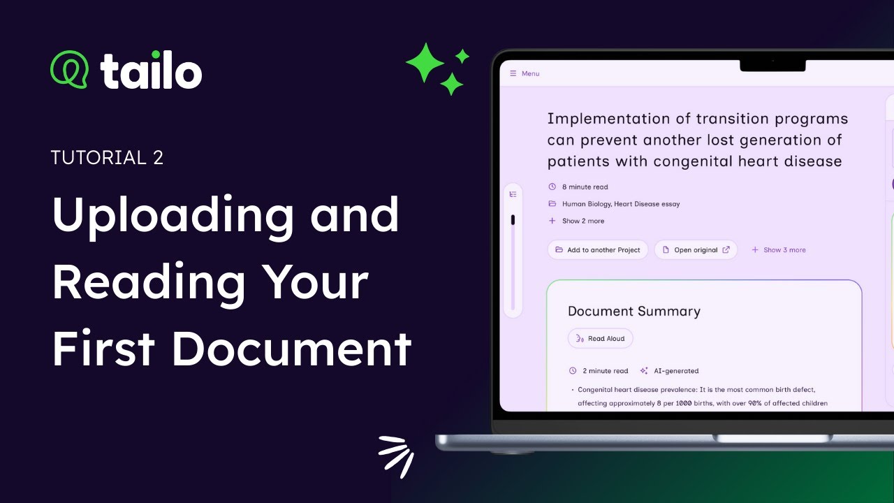 Uploading and Reading Your First Document | Step-by-Step in Tailo - YouTube