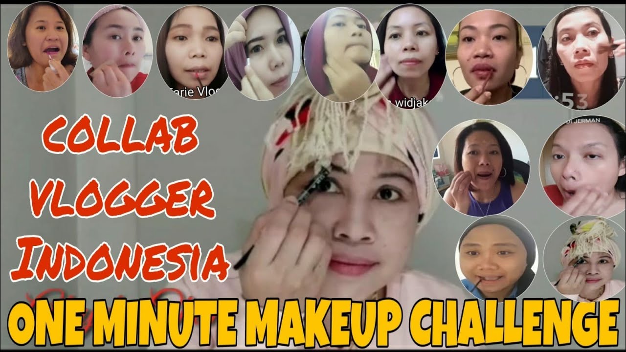 ONE MINUTE MAKE UP CHALLENGE VLOGGER INDONESIA 2020|| Cerita Aleyda ...
