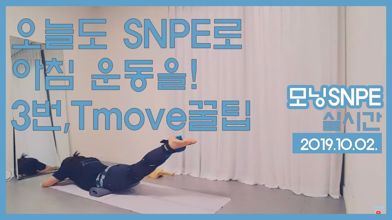 오늘도 SNPE바른자세운동으로 아침운동을! SNPE3번, T무브할 때 꿀팁있어요^^ - YouTube