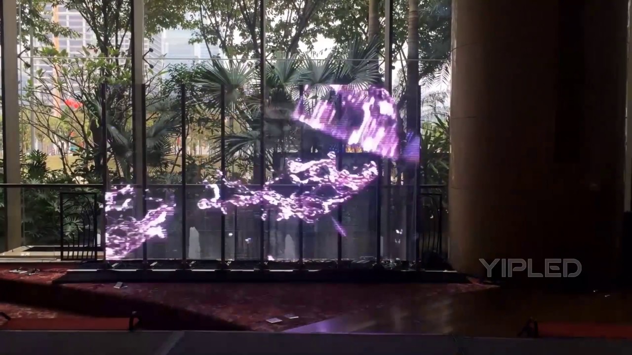YipLED transparent LED screen, Shenzhen Shangri-La dream of beauty ...