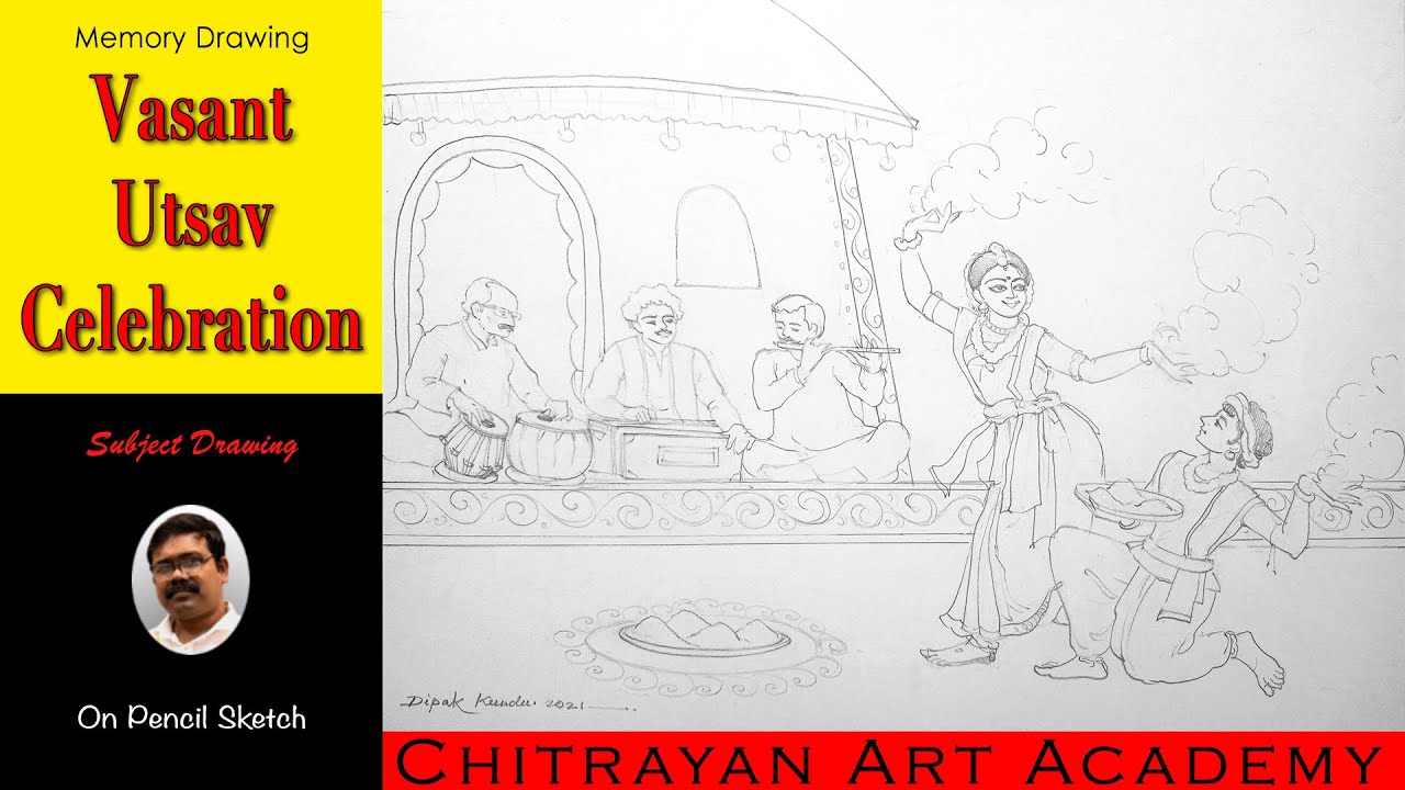 || Basanta Utsav 2021 | Indian Festival Drawing | How To Draw Vasant ...