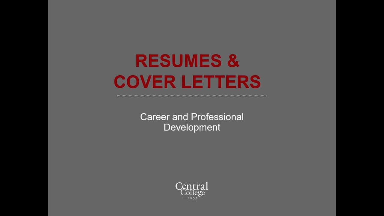 Quick Guide to Resumes and Cover Letters - YouTube