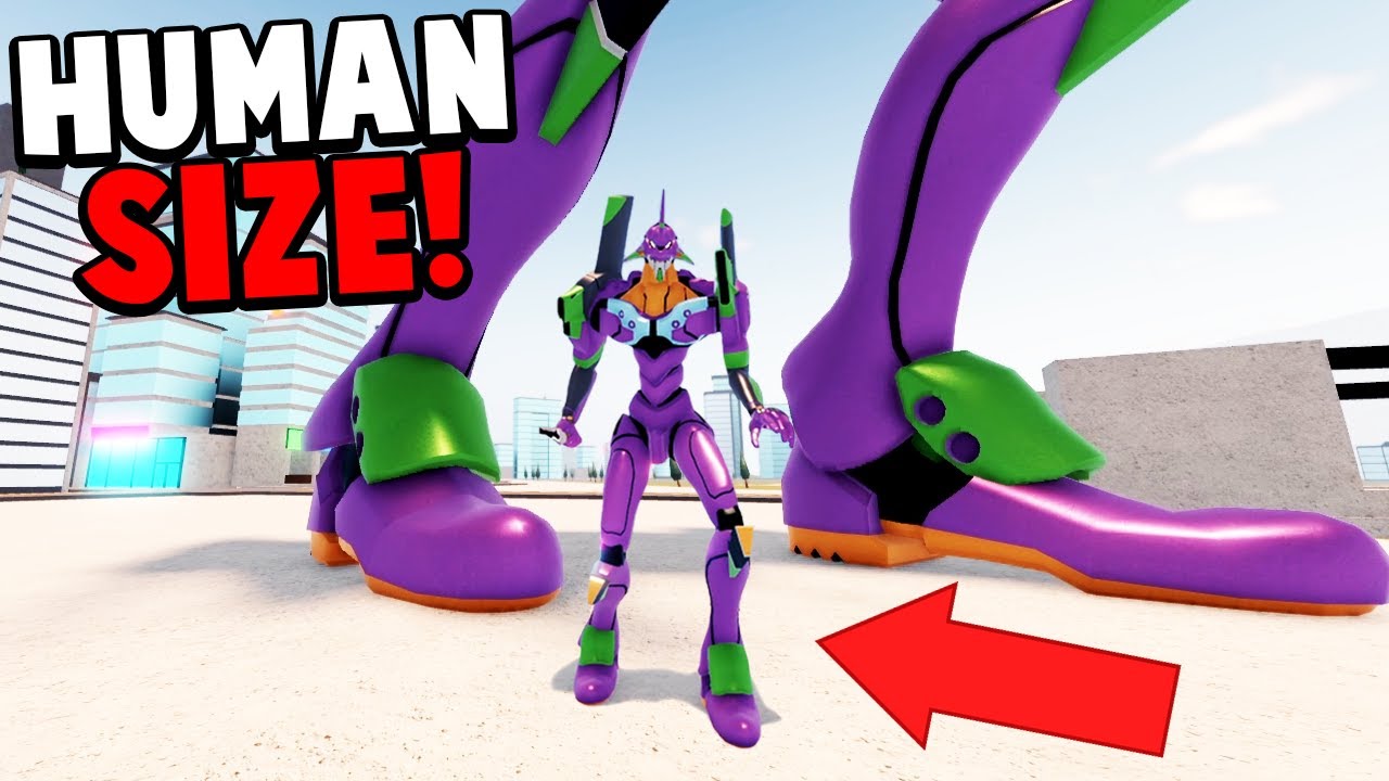 EVA 01 but HUMAN SIZE in KAIJU UNIVERSE ROBLOX - YouTube