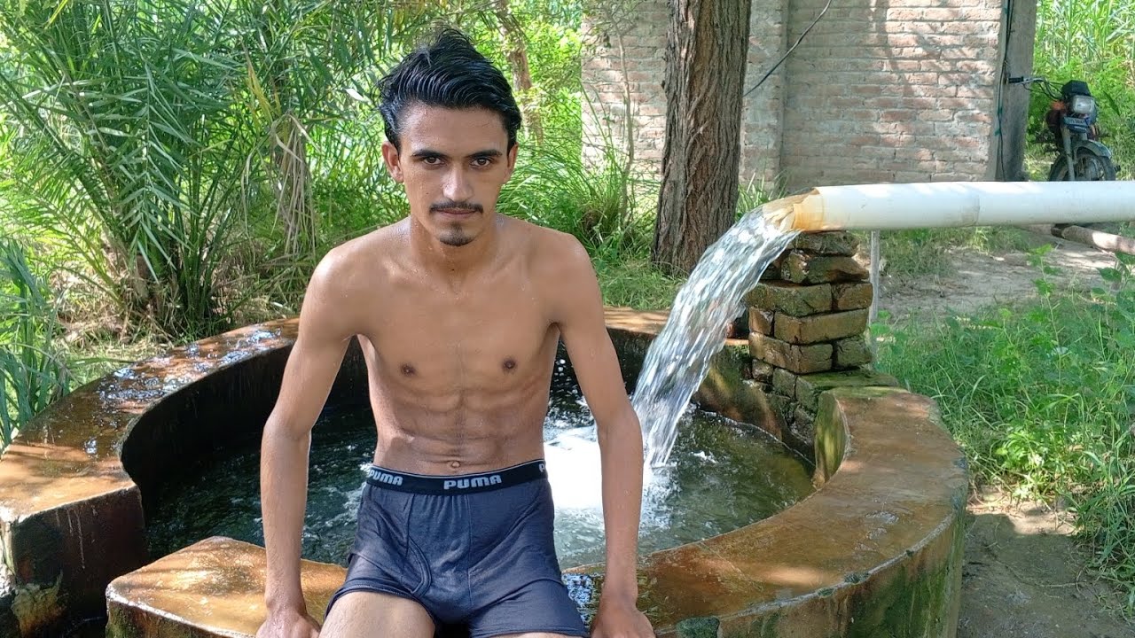 Most fun in village tubewell || how to swim village tubewell || village ...