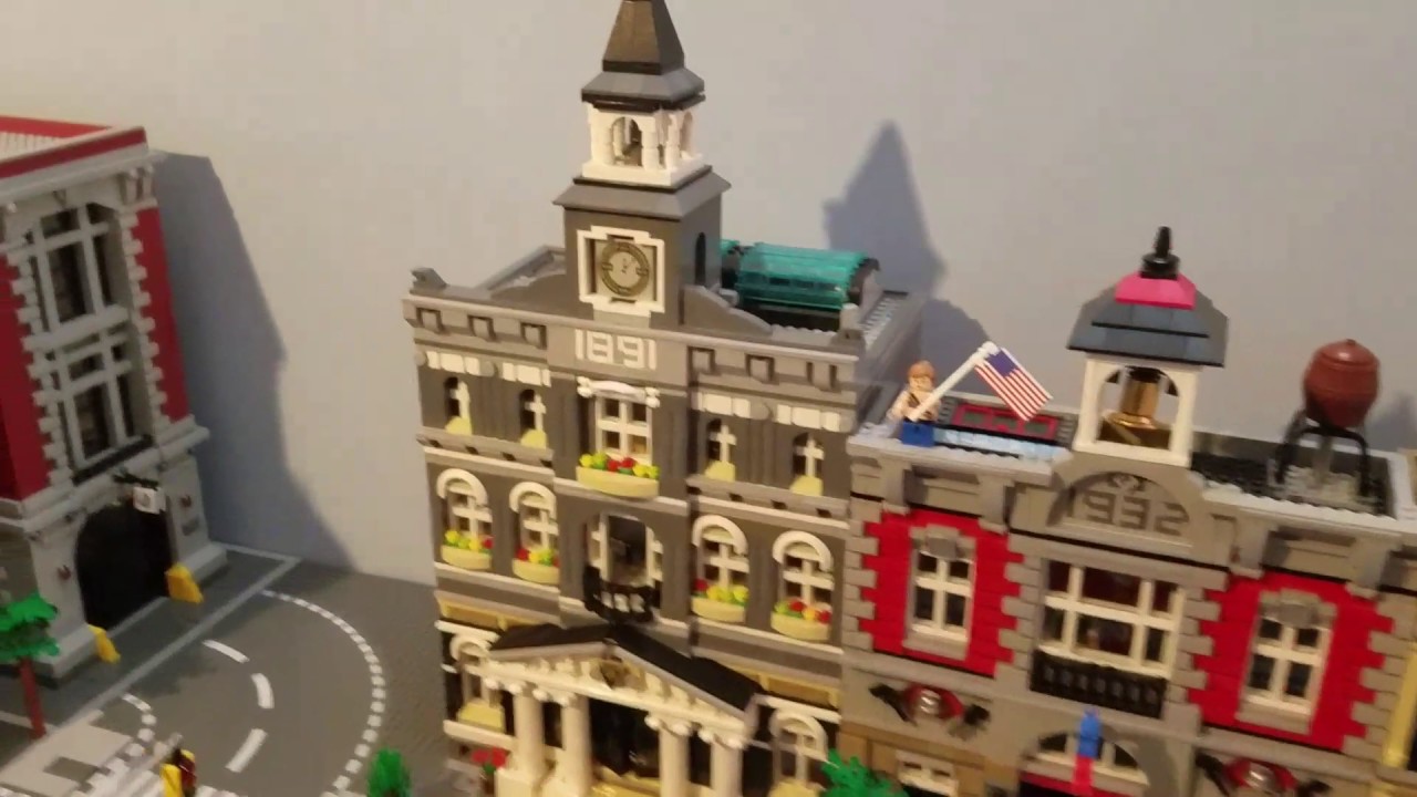 Lego City Layout #1 Custom Modulars April 2017 - YouTube