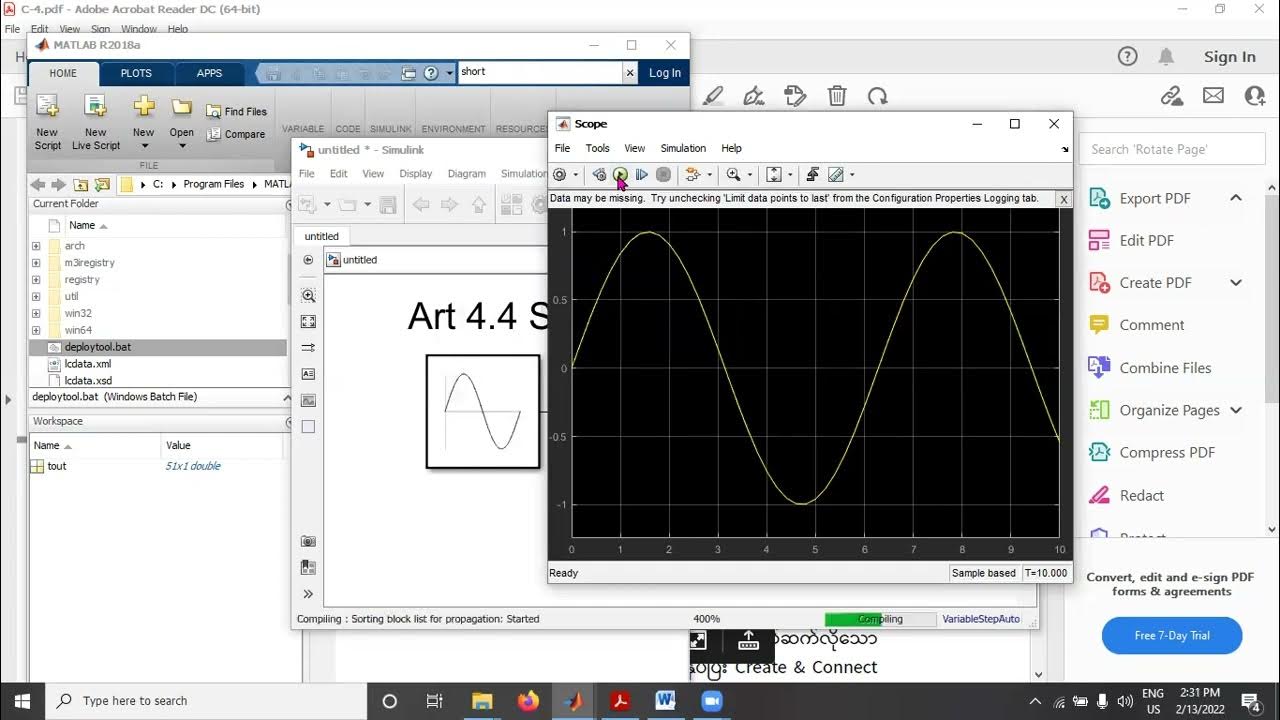 MATLAB Simulation (Basic Course) Art 4 4 Scope Limit data points to last 2 of 3 (in Myanmar ...