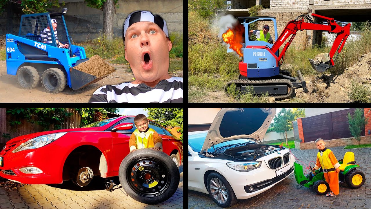 Tractor and Cars is broken funny compilation - YouTube