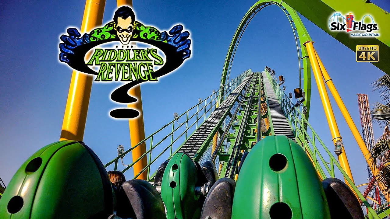 2023 The Riddler's Revenge Roller Coaster On Ride POV Six Flags Magic ...