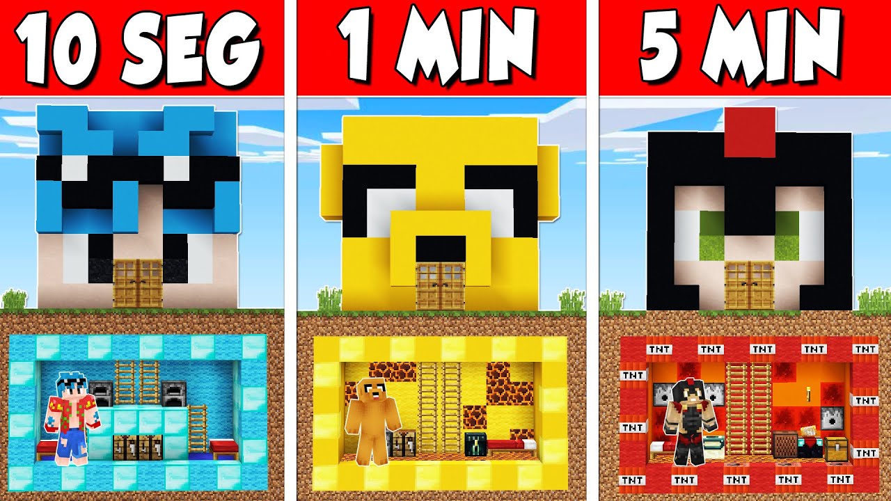 TIMBA VS MIKECRACK VS INVICTOR 😱⏰ BASE SECRETA DE 5 MINUTOS VS 1 ...