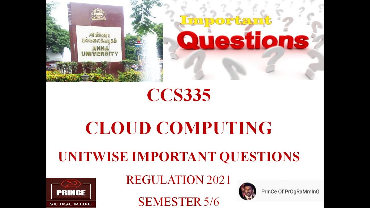 CCS335 Cloud Computing Important Questions l Easy Pass - YouTube