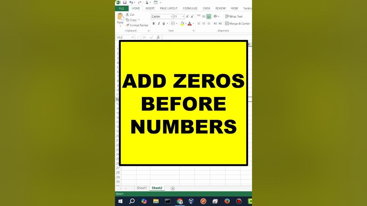 Add Zeros Before Numbers in Excel #computertricks #excel #exceltips #exceltricks - YouTube