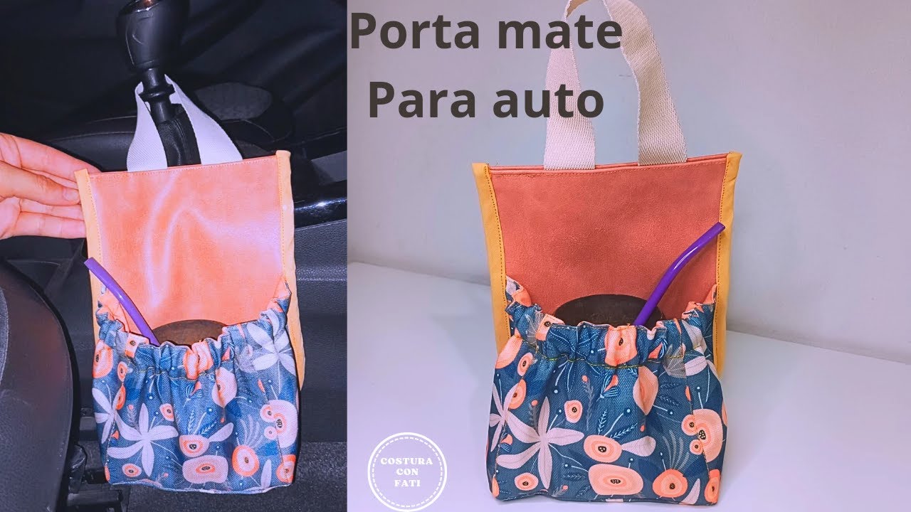 DIY – CÓMO HACER PORTA MATE PARA AUTOS / coser porta mate / tutorial de ...