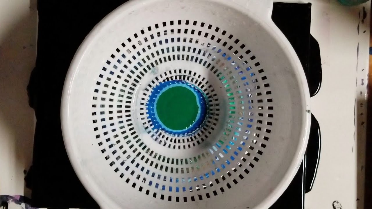 Acrylic Pour Through a Colander - YouTube