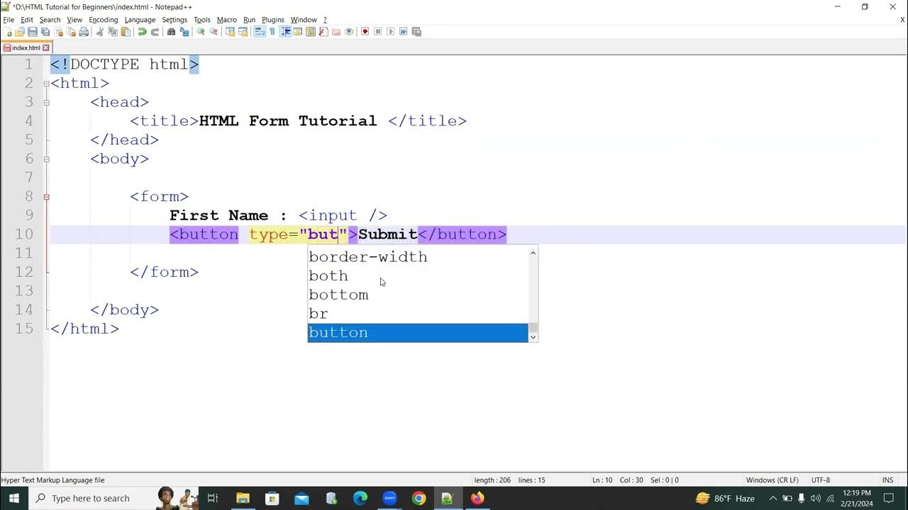 𝐅𝐨𝐫𝐦 𝐭𝐚𝐠 𝐢𝐧 𝐡𝐭𝐦𝐥 || Part - 40 - YouTube