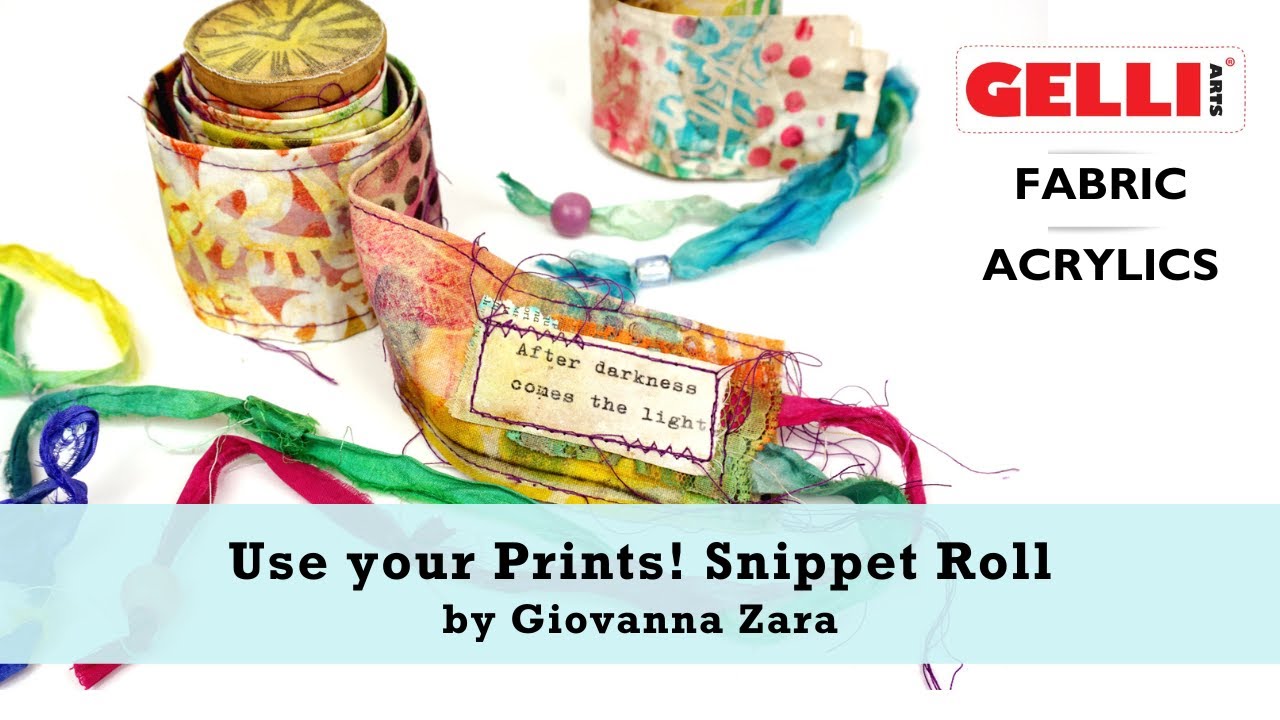 Use your Prints! Snippet Roll with Gelli Arts® Giovanna Zara - YouTube