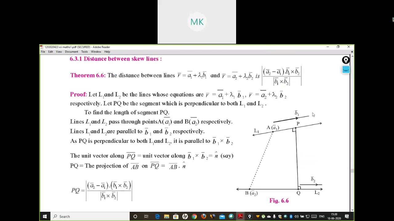 12th Mathematics Line and Plane part 3(2) - YouTube