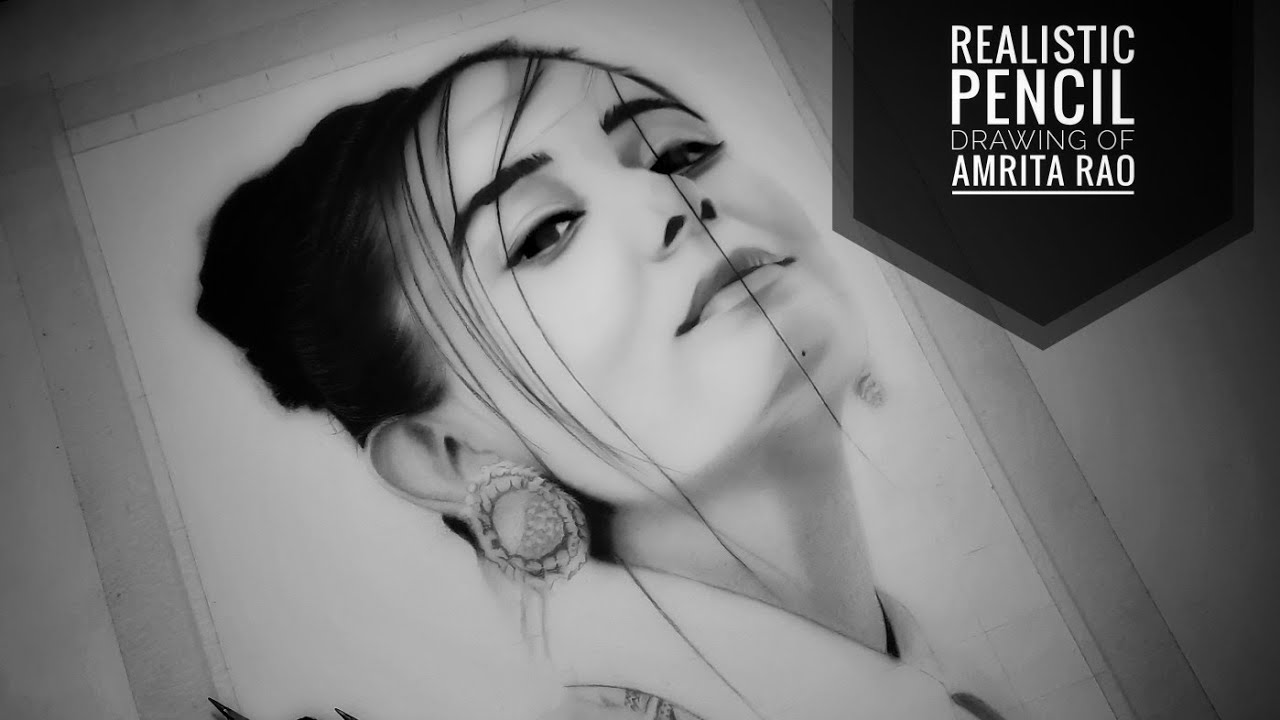 AMRITA RAO PENCIL REALISTIC DRAWING | TIMELAPSE VIDEO - YouTube