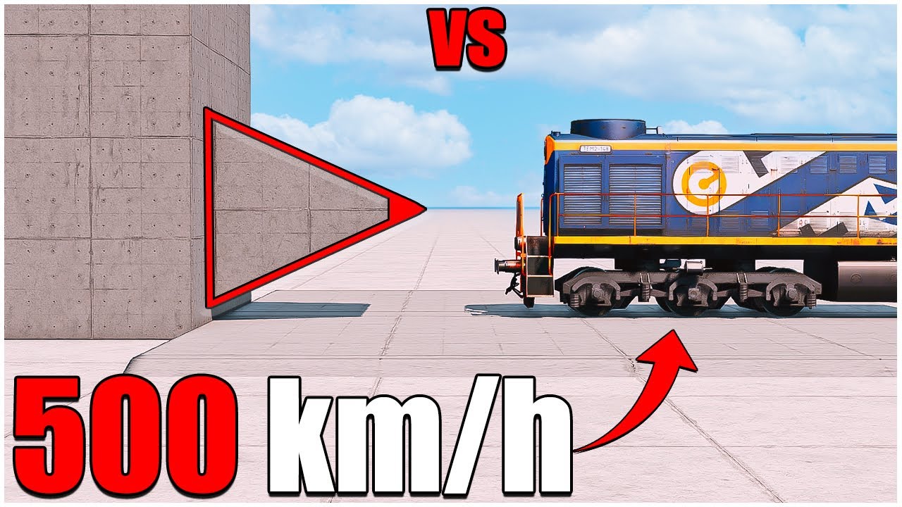 Beamng Drive | Train VS Sharp Edge Wall at 500 km/h! 🚂💥 Ultimate Car ...